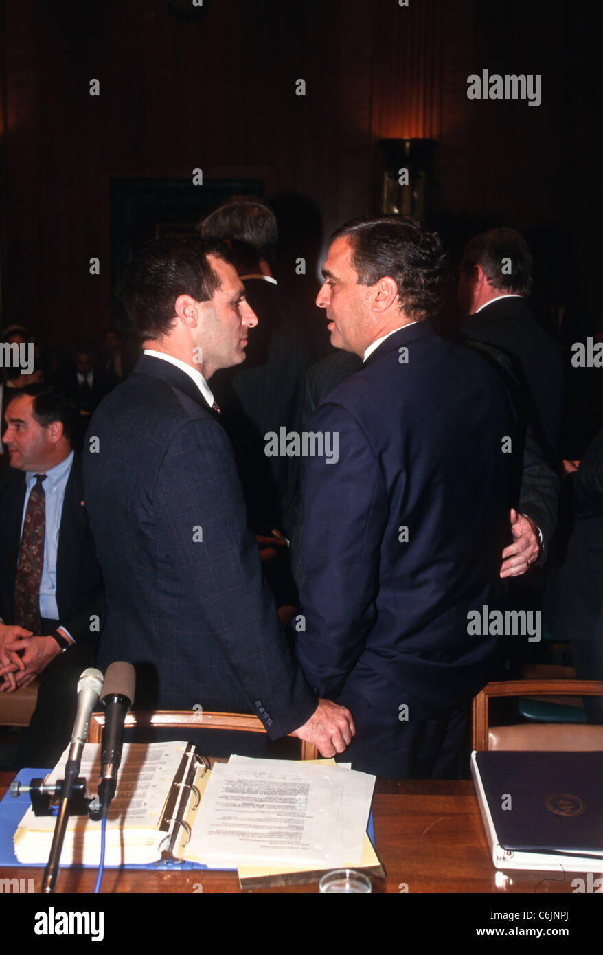 CIA Director George Tenet with FBI Director Louis Freeh in Congress in ...