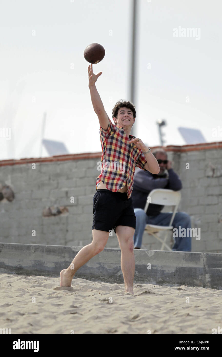 Nick Jonas filming on location for Season 2 of The Jonas Brothers ...