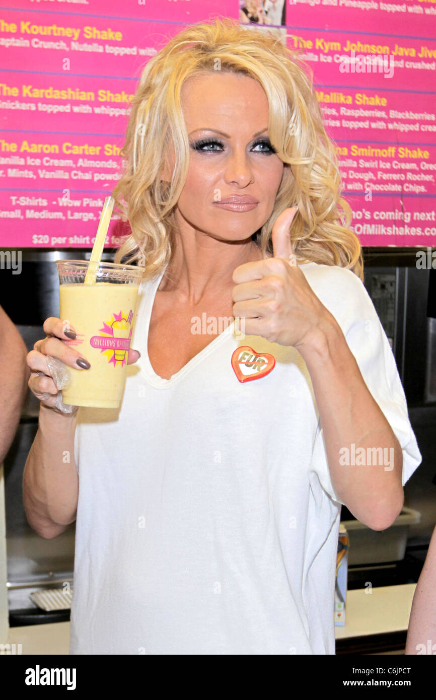 PAMELA ANDERSON can add milkshake maid to her list of achievements ...