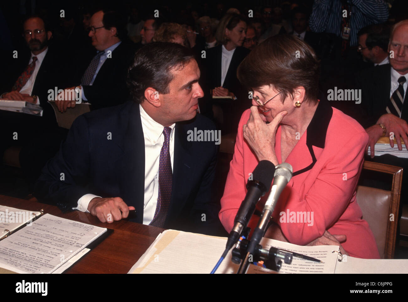 Attorney General with CIA Director George Tenet before testifing in ...