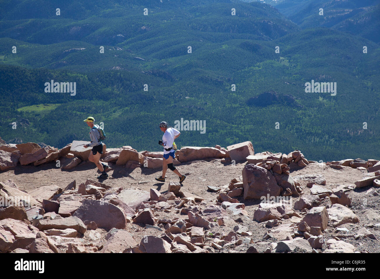 Colorado Springs, Colorado - Runners on the Barr Trail, a 12.6-mile ...