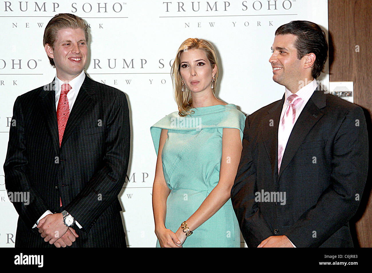 Eric Trump, Ivanka Trump and Donald Trump, Jr. Ribbon cutting ceremony ...