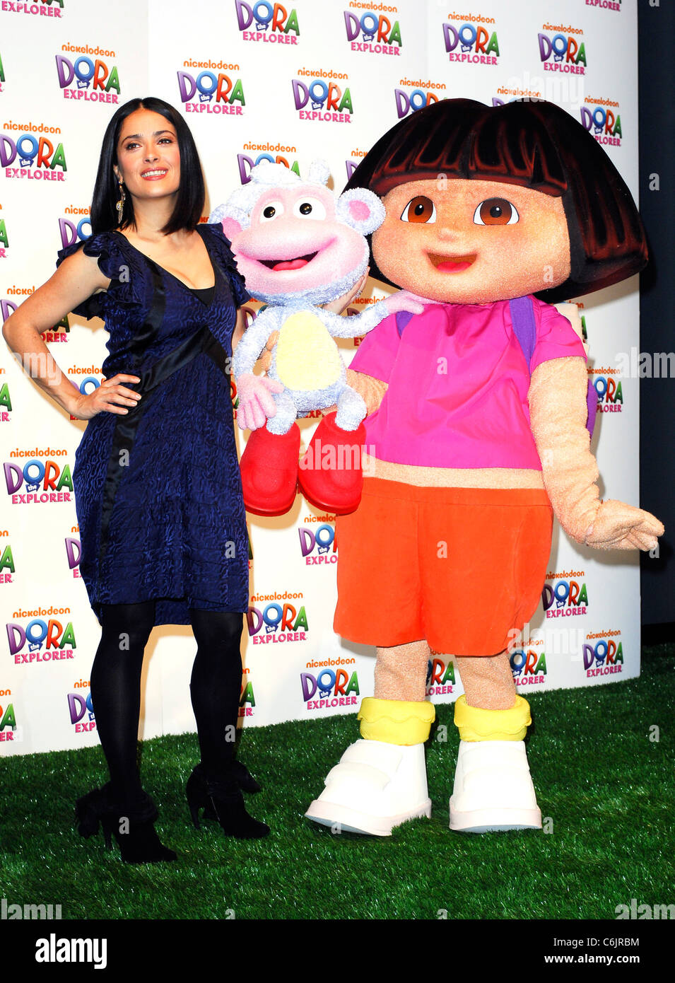 Salma Hayek and Dora The Explorer The Nickelodeon launch of Dora The ...