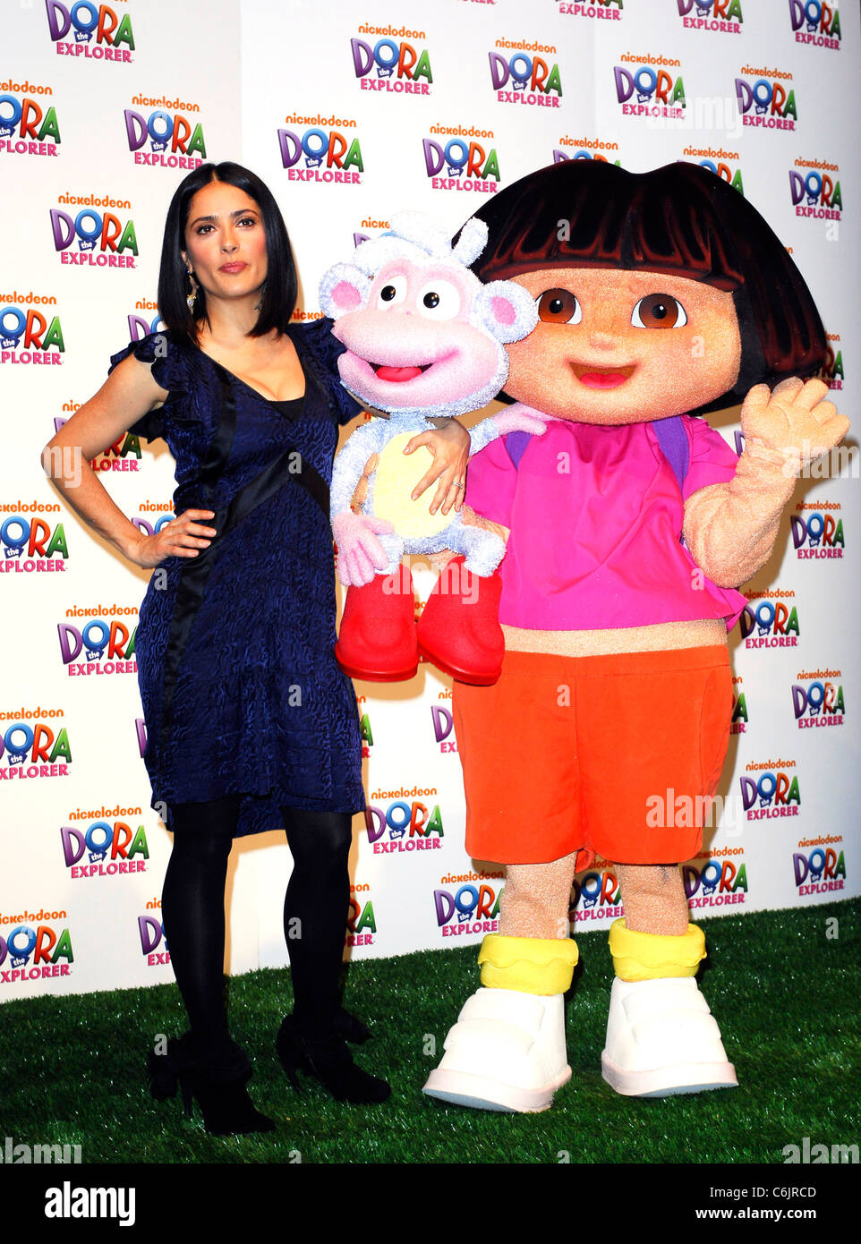 Salma Hayek and Dora The Explorer The Nickelodeon launch of Dora The ...