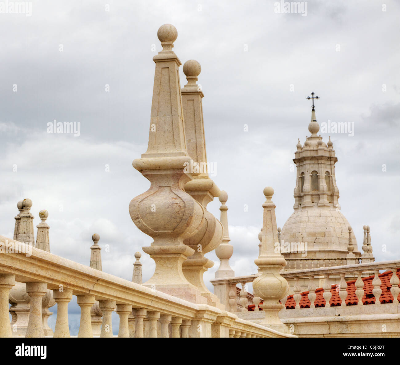decorations and bell tower in mannerist style of famous church and ...