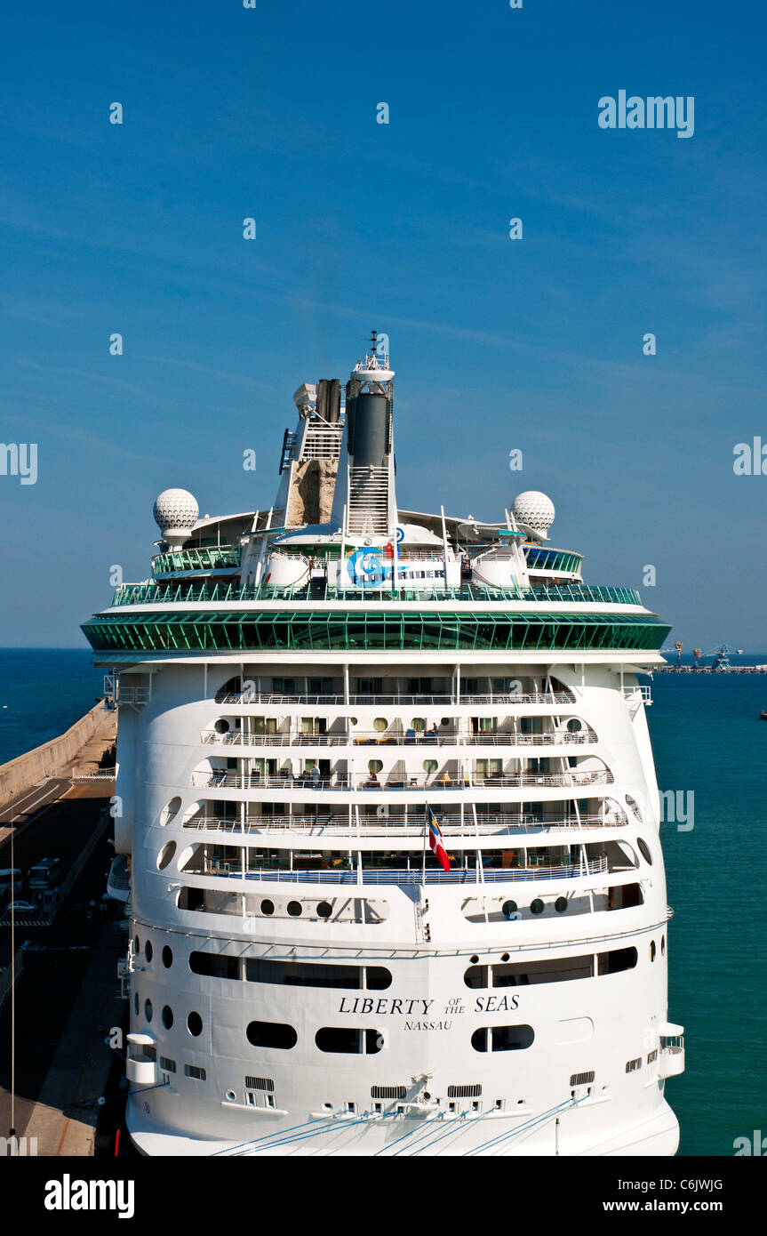 The huge luxury cruise ship, Liberty of the Seas, moored in the "Port ...