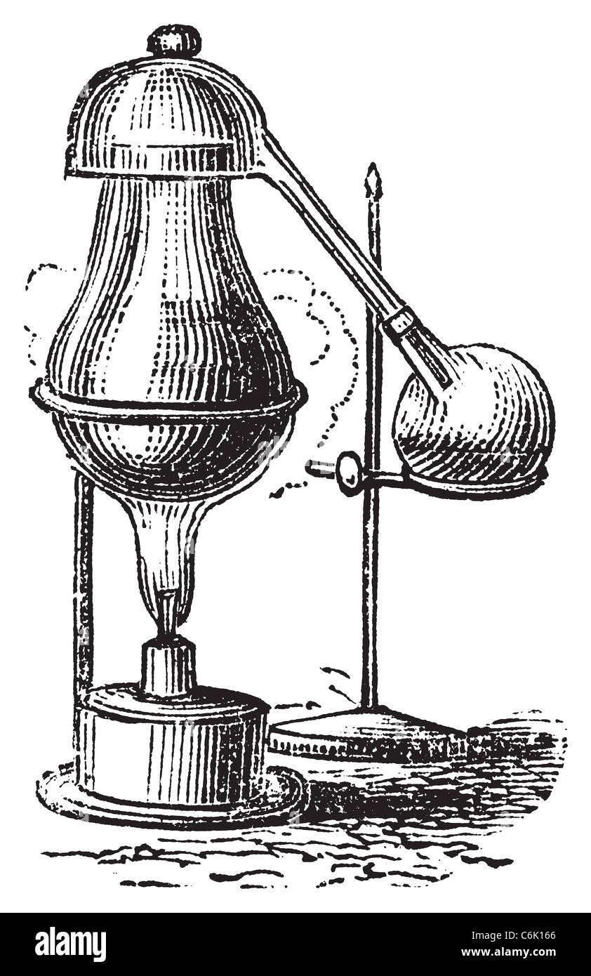 Alembic vintage engraving. Old antique illustration of Alembic ...