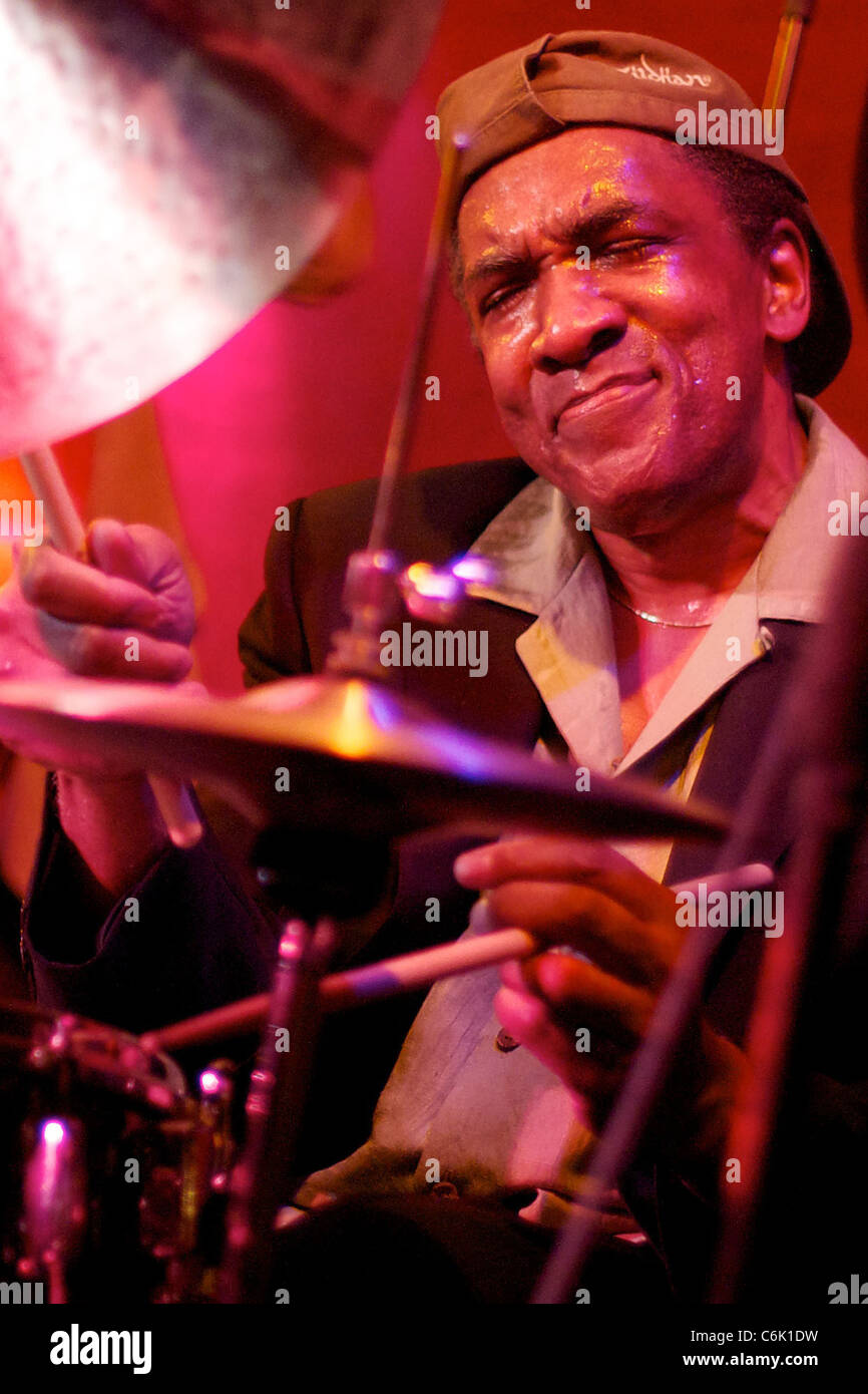 American jazz drummer Al Foster performing with his band, The Al Foster ...