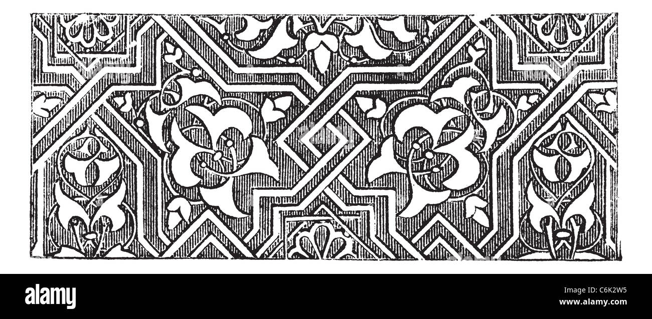 Islamic art. Vintage engraving. Old engraved illustration of Islamic ...