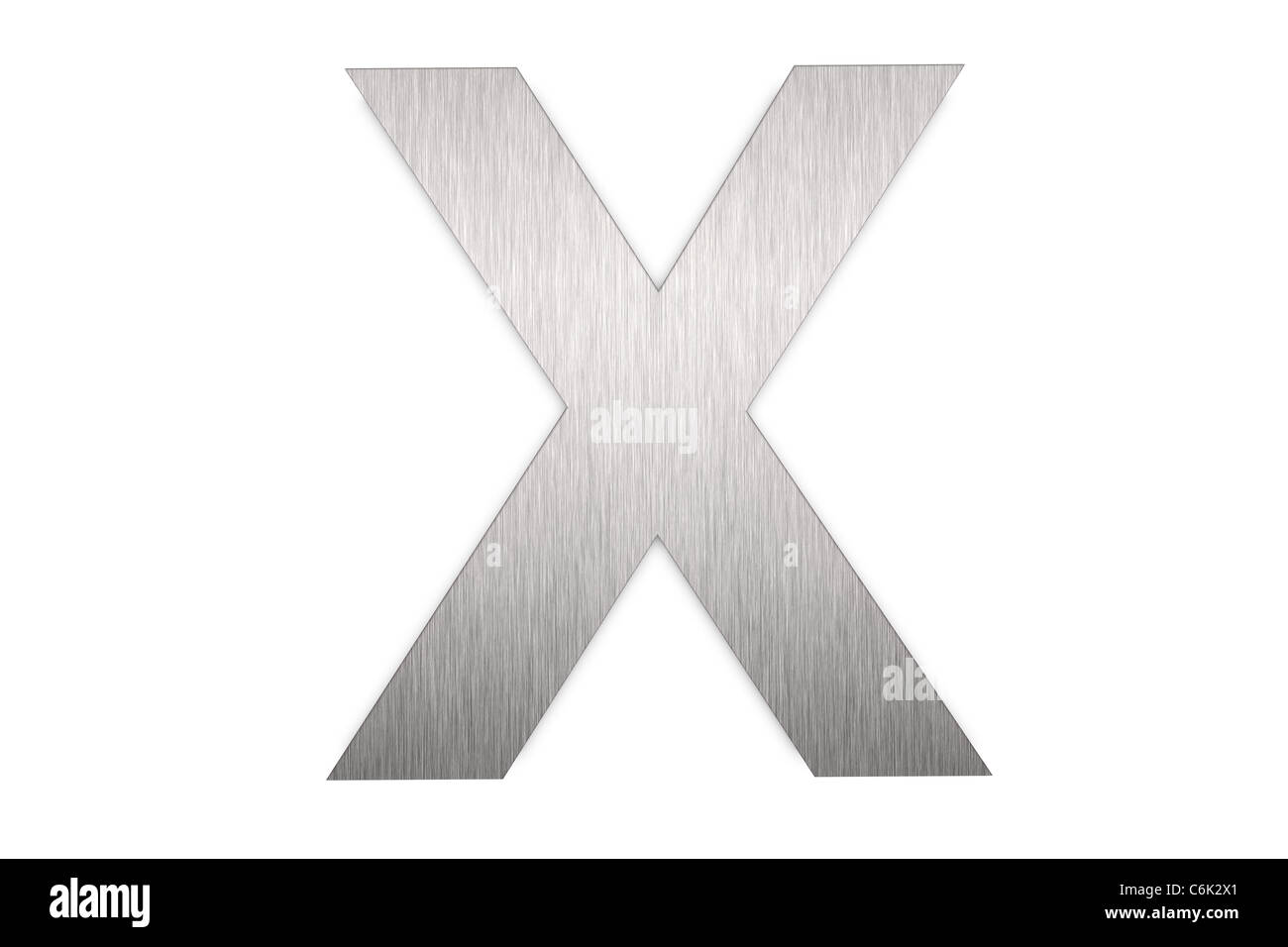 Brushed metal letter X on white background Stock Photo - Alamy