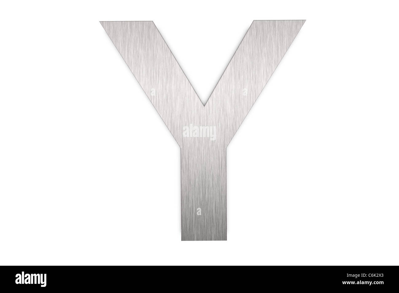 Brushed metal letter Y on white background Stock Photo - Alamy