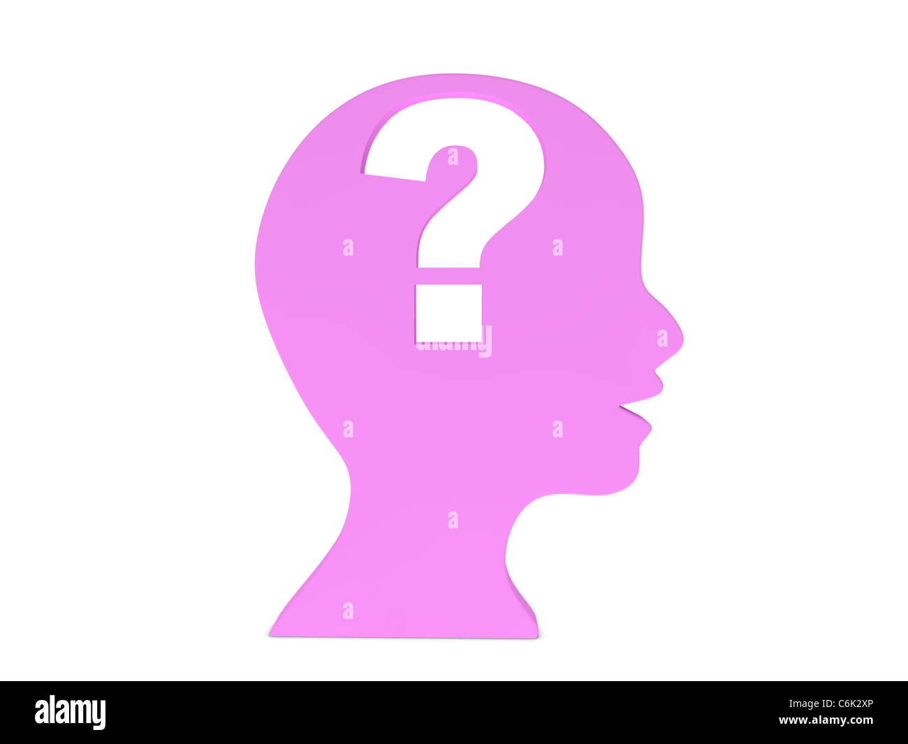 Face with interrogation mark on white background Stock Photo - Alamy