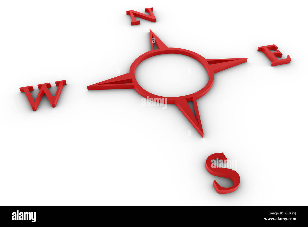 Red compass lying on white background Stock Photo - Alamy