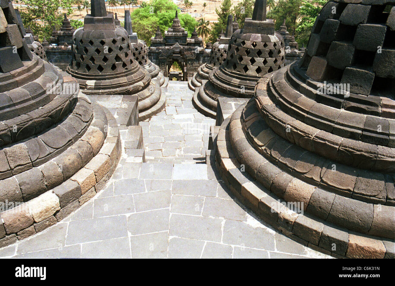 Stupas atop Candi Borobudur, Central Java, Indonesia Stock Photo - Alamy