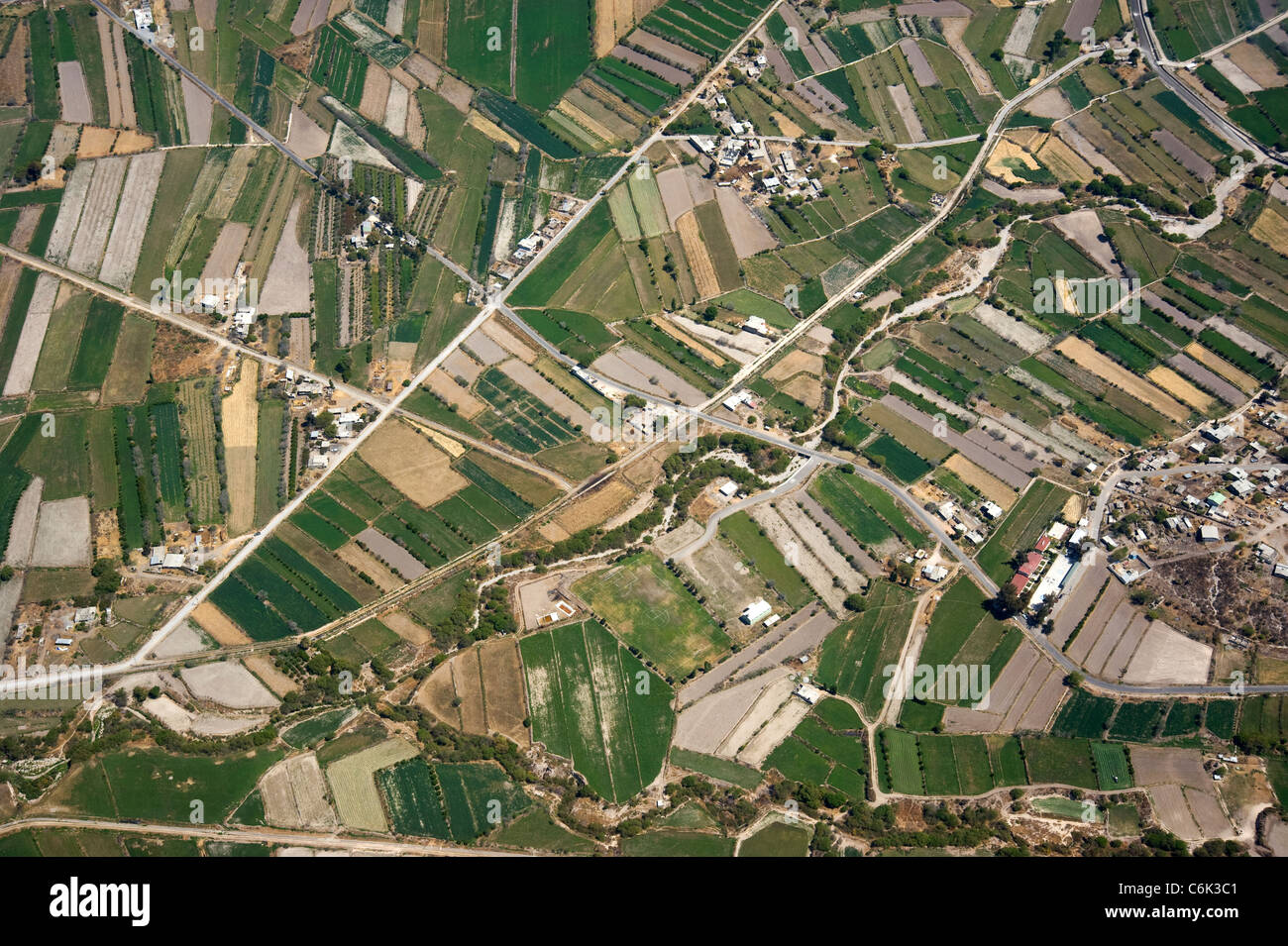 Aerial view of agricultural landscape outside Mexico City Stock Photo ...