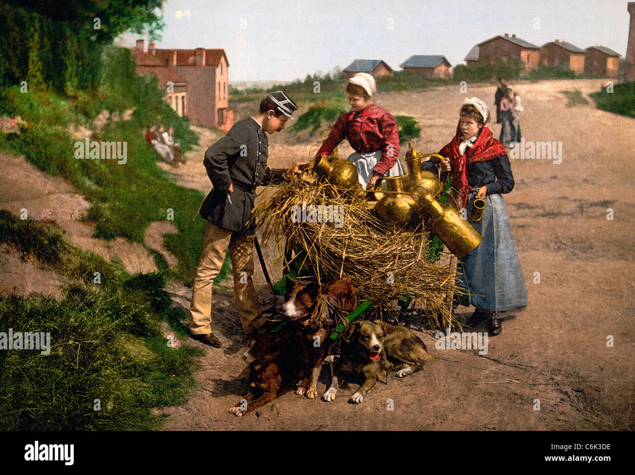 Milk sellers, Brussels Belgium circa 1895 Stock Photo - Alamy