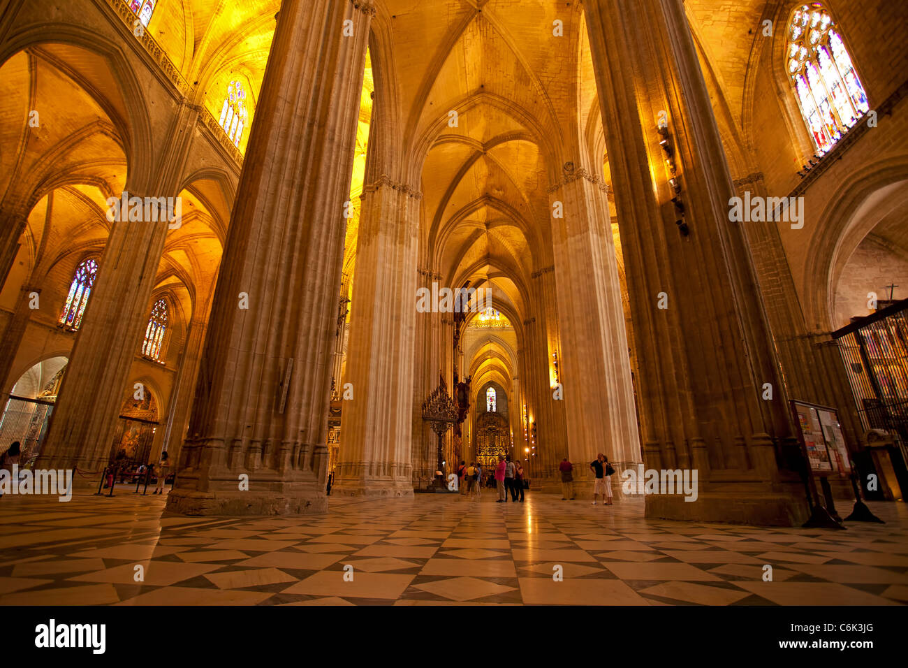 Incredible beautiful Seville Basilica Cathedral inside with ancient ...