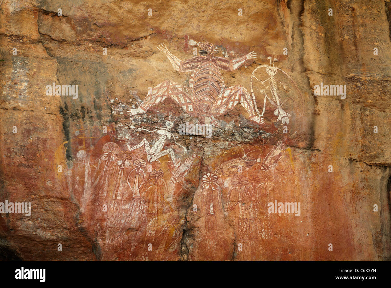 Aboriginal rock art of Namarndjolg, Anbangbang Gallery, at Burrunggui, Kakadu National Park ...