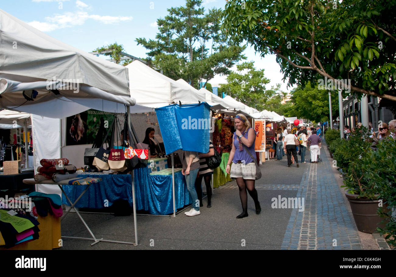 Southbank weekend market in Brisbane, Australia Stock Photo - Alamy