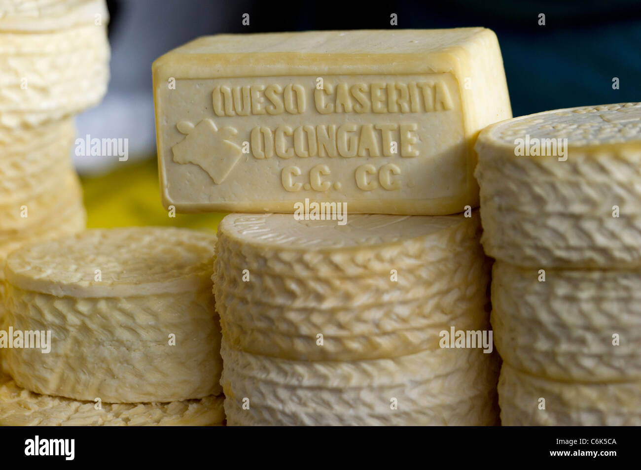 Cheese for sale at a store, Sacred Valley, Cusco Region, Peru Stock ...