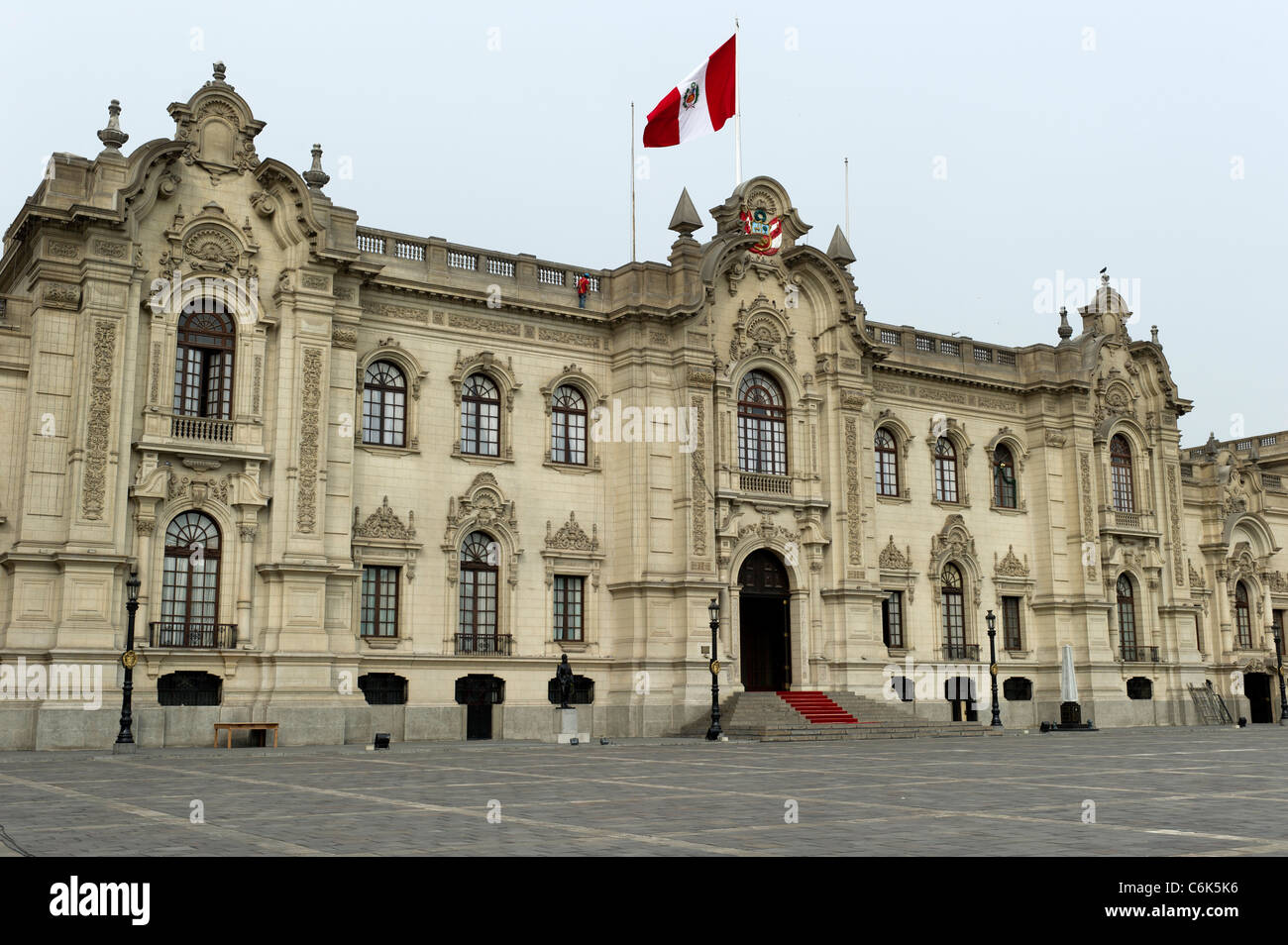 Facade of Government Palace, Plaza Mayor, Historic Centre of Lima, Lima ...