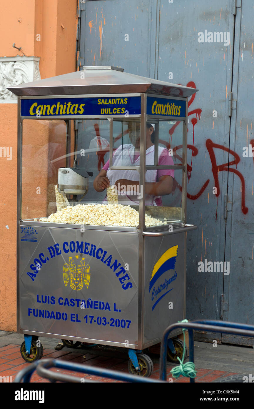 Vendor selling popcorn, Historic Centre of Lima, Lima, Peru Stock Photo ...