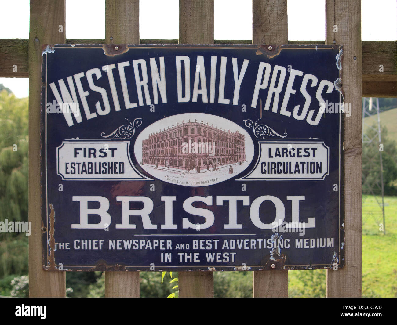 Old Western Daily Express sign at West Somerset Steam Railway Station ...
