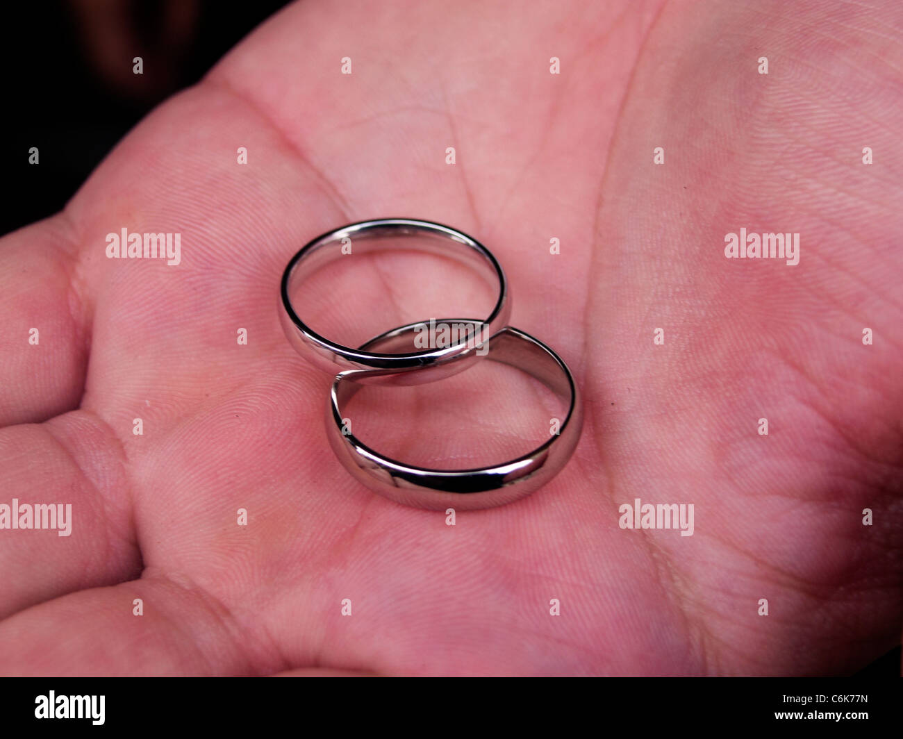 holding the wedding rings Stock Photo - Alamy