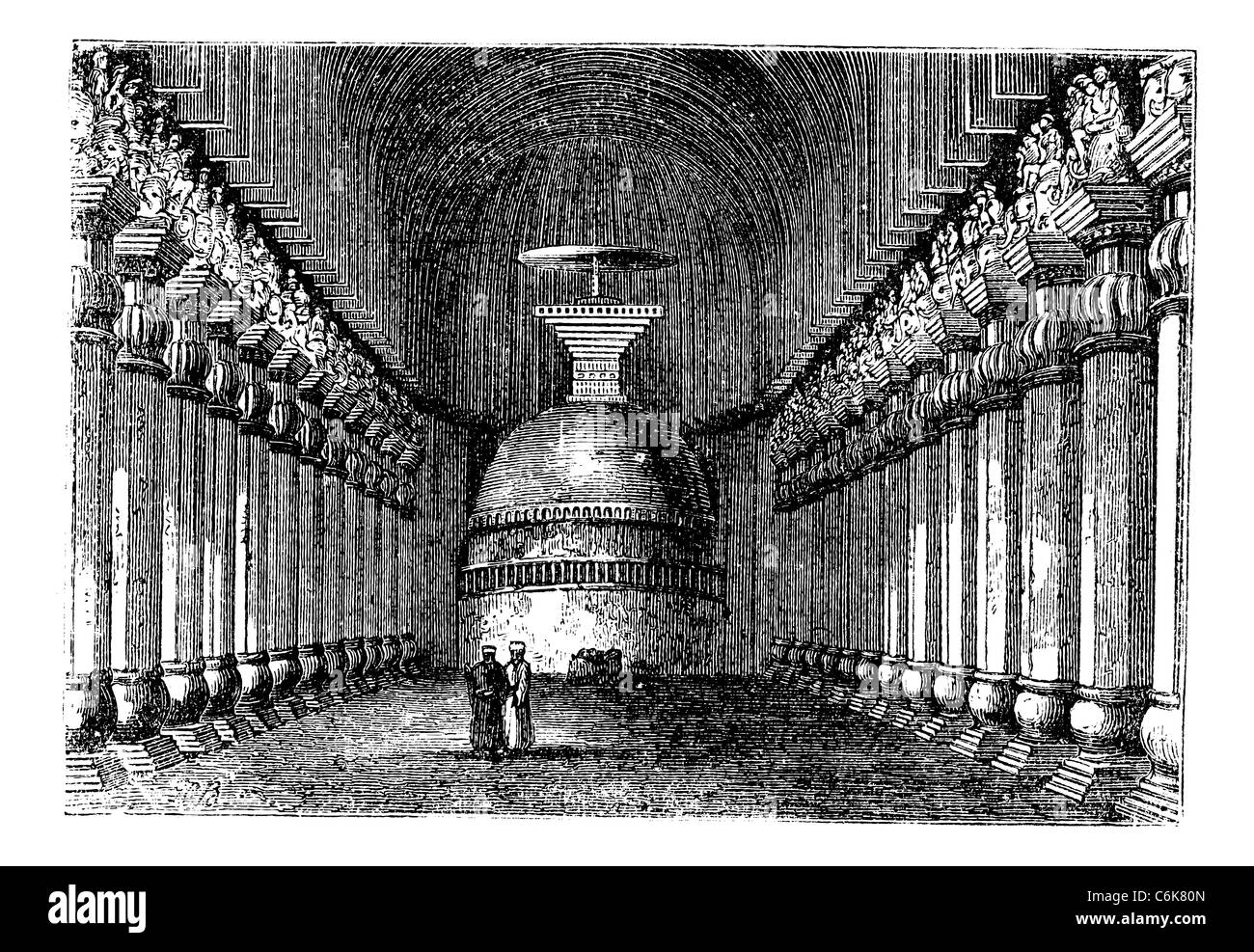 Buddhist stupa in Karla caves, in Karli, Lonavala , Maharashtra , India ...