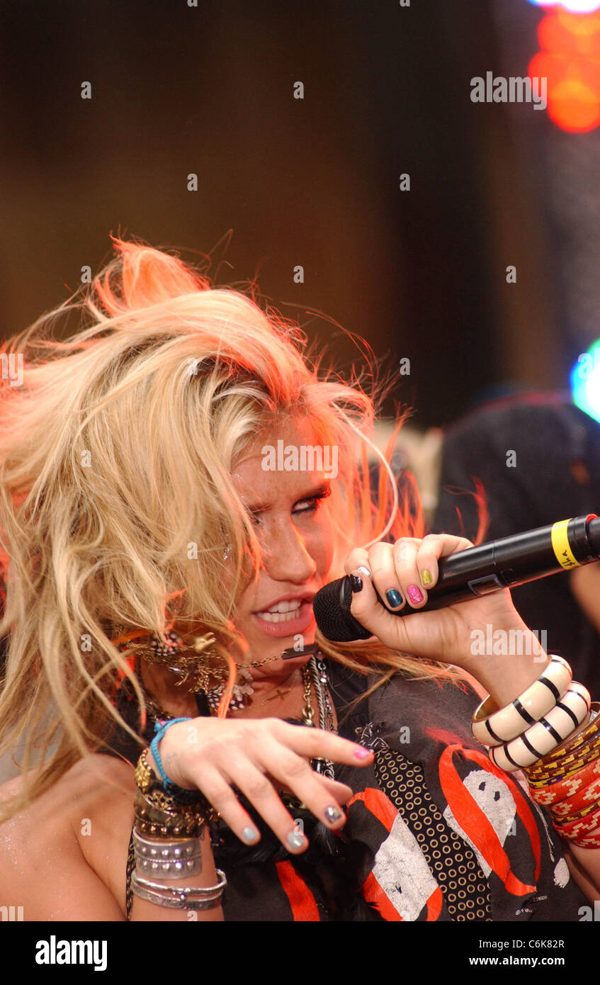 Ke$ha aka Kesha performing live at the Rockefeller center New York, USA ...