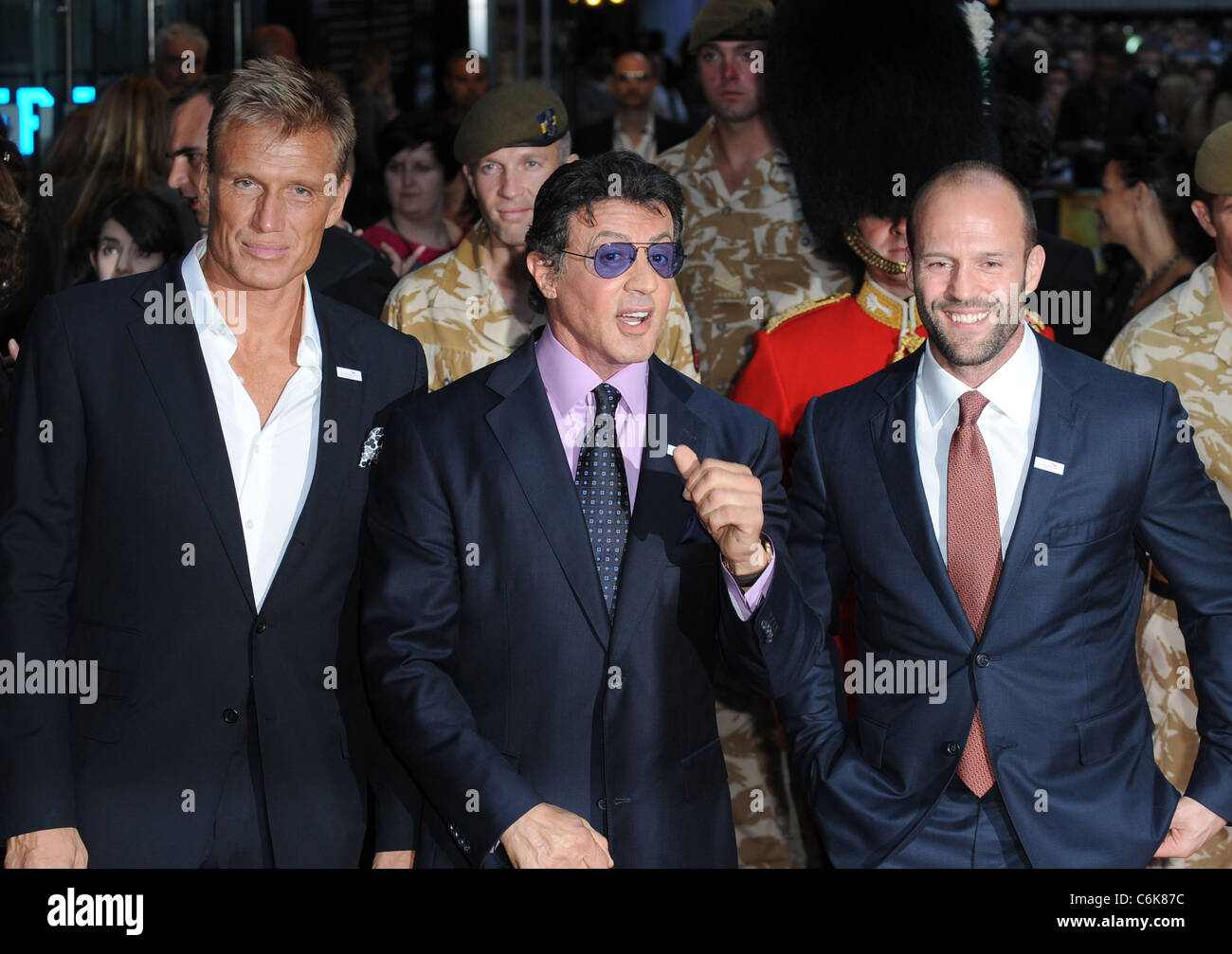 Dolph Lundgren, Sylvester Stallone and Jason Statham The Expendables ...