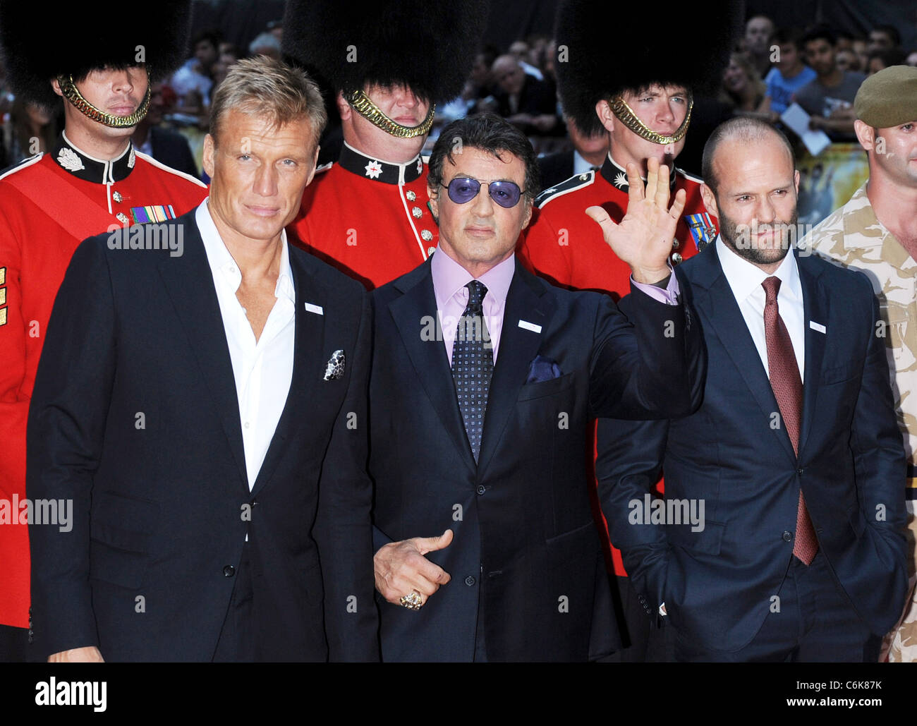 Dolph Lundgren, Sylvester Stallone and Jason Statham The Expendables ...