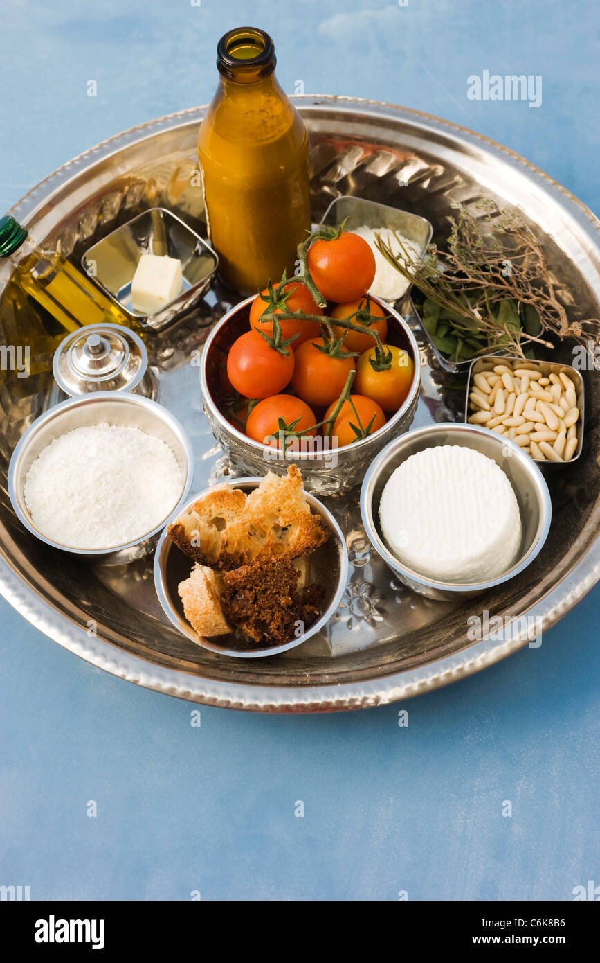Tomato and herb crumble Stock Photo - Alamy