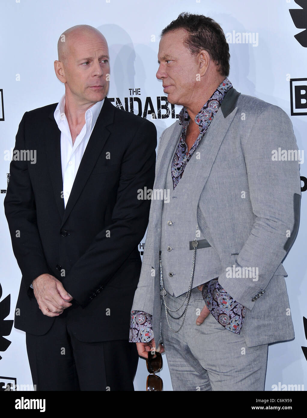 Bruce Willis and Mickey Rourke Los Angeles Premiere of 'The Expendables ...