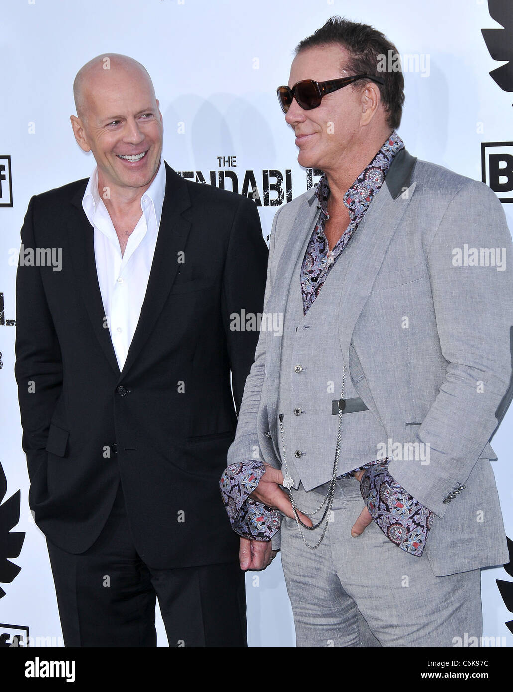 Bruce Willis and Mickey Rourke Los Angeles Premiere of 'The Expendables ...