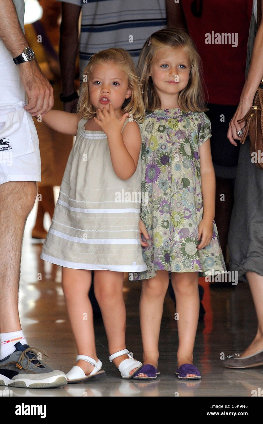 Infanta Leonor and Infanta Sofia at Real Club Nautico in Palma Palma ...