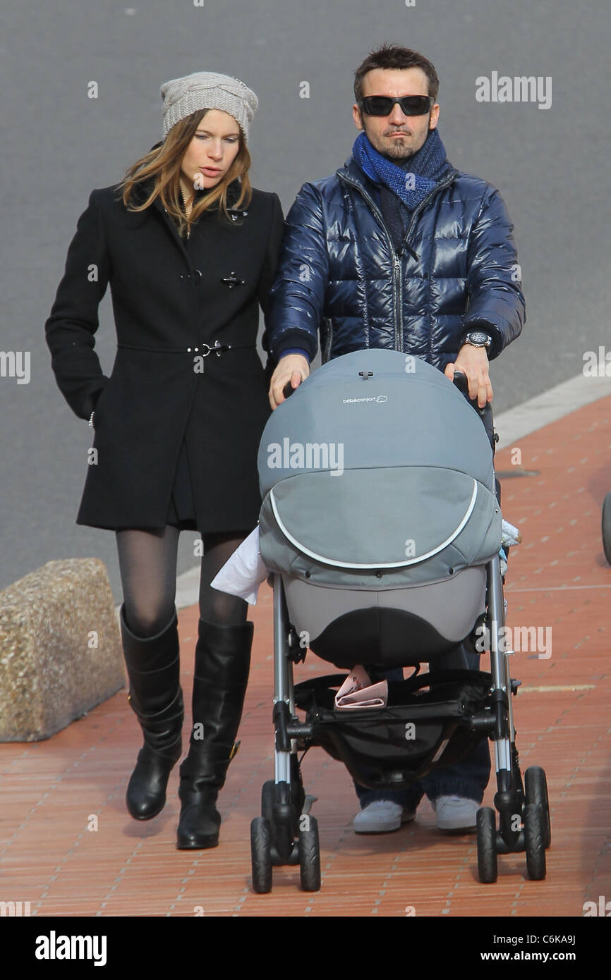 Max Biaggi and his wife Eleonora Pedron take their new baby Leon ...