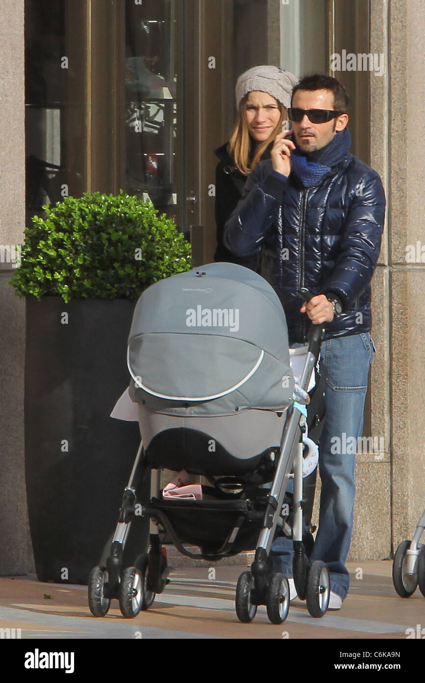 Max Biaggi and his wife Eleonora Pedron take their new baby Leon ...