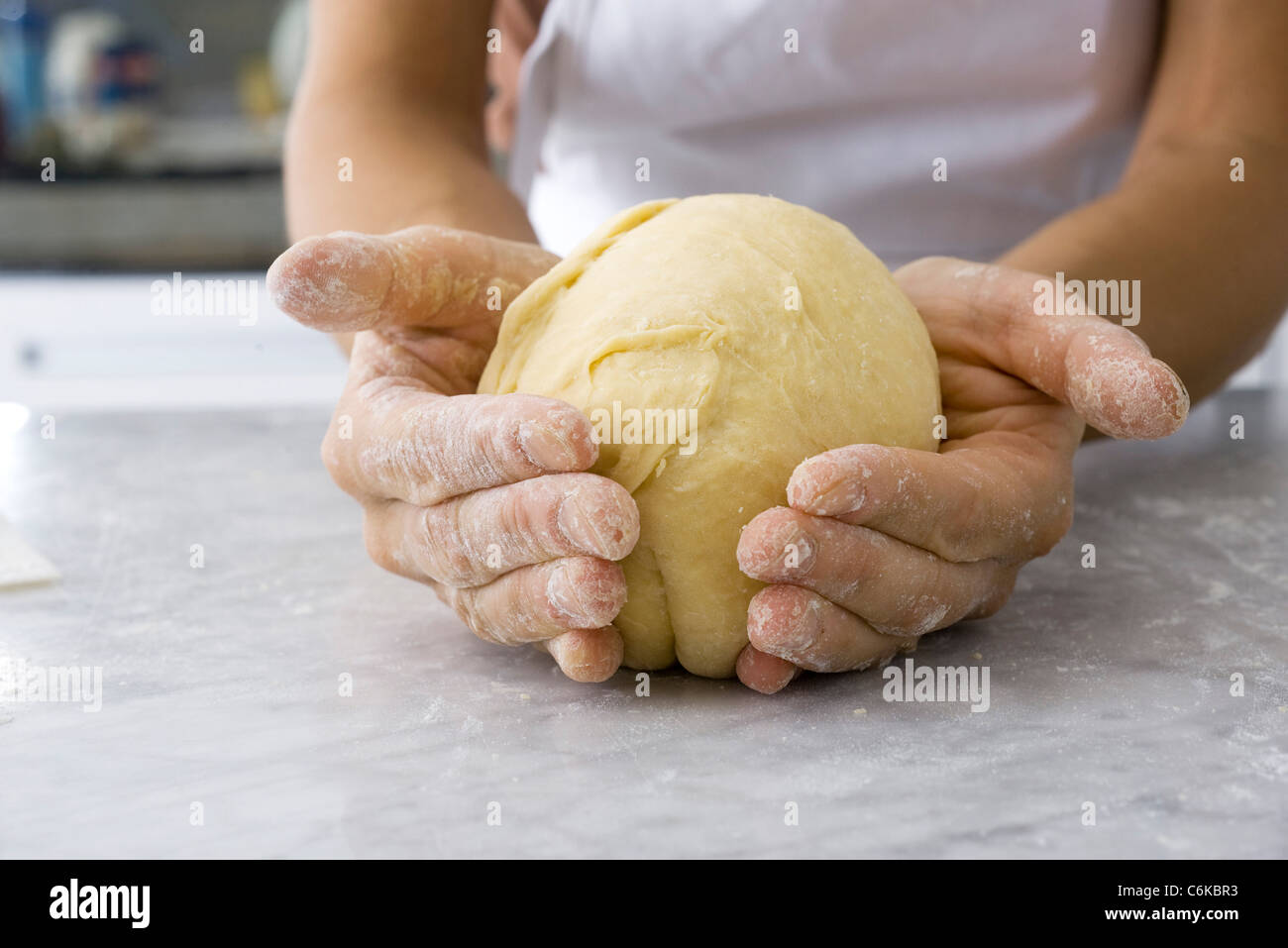 Forming pasta dough into a ball Stock Photo - Alamy