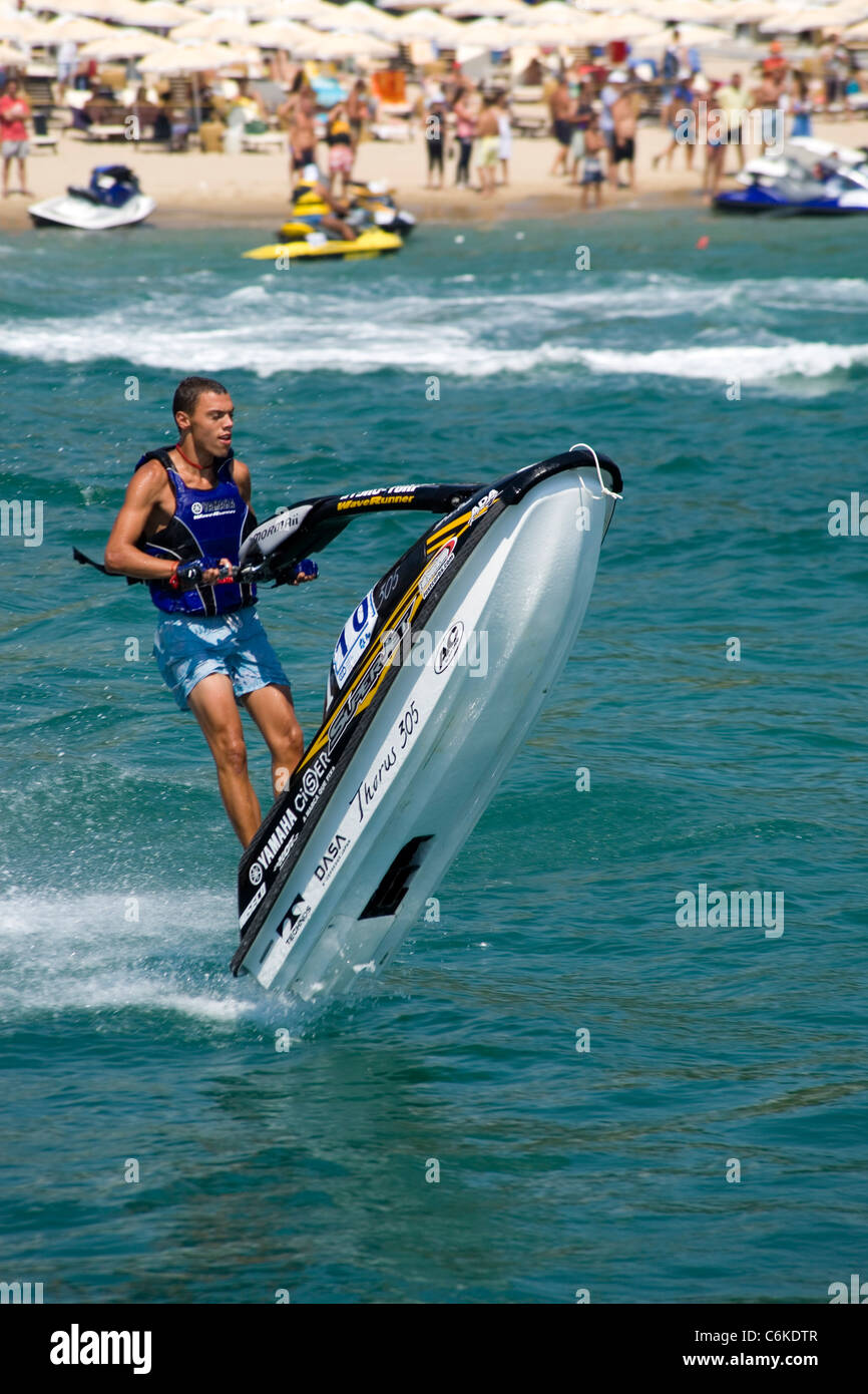 water jet rider, jet skiing, sea spray watersports Stock Photo - Alamy