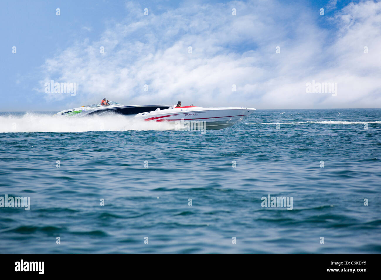 Two power boats in action, Black Sea, Varna Stock Photo - Alamy