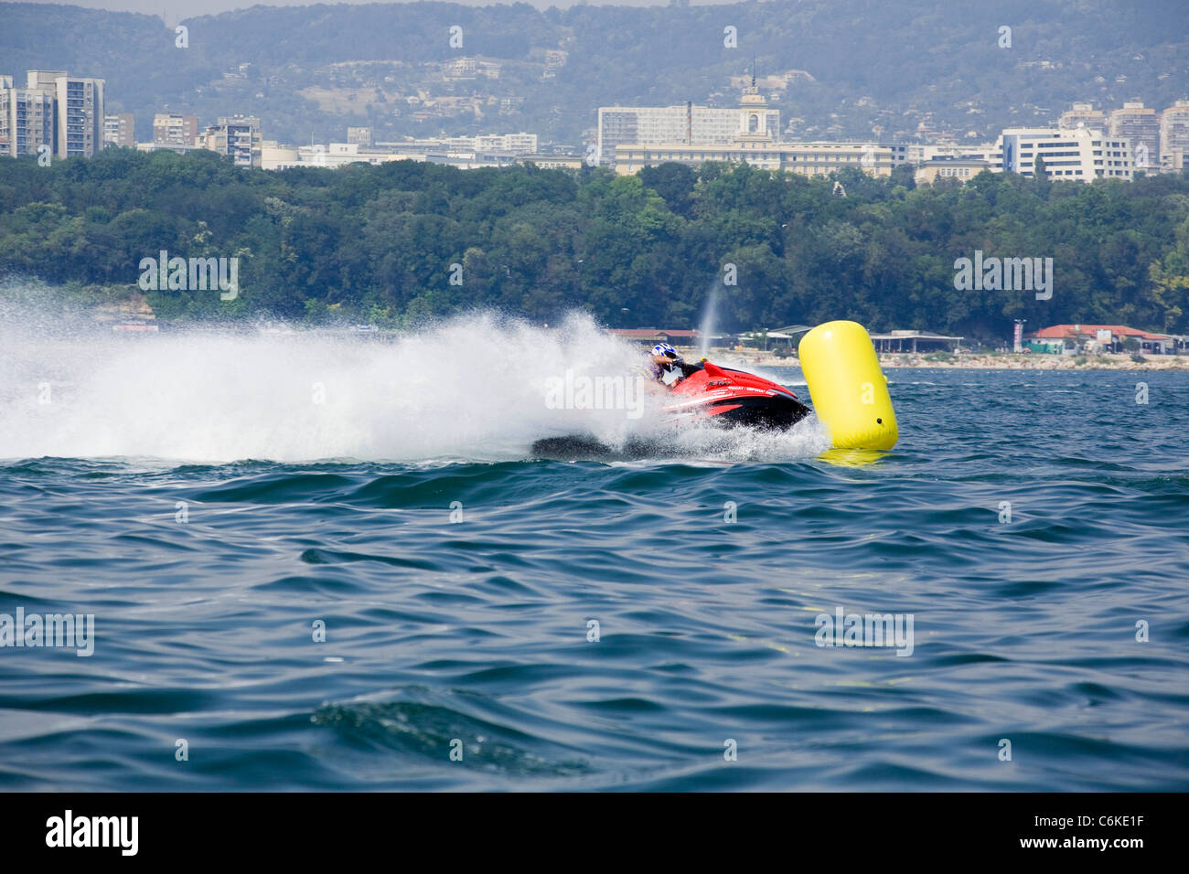 water jet rider, jet skiing, sea spray watersports Stock Photo - Alamy