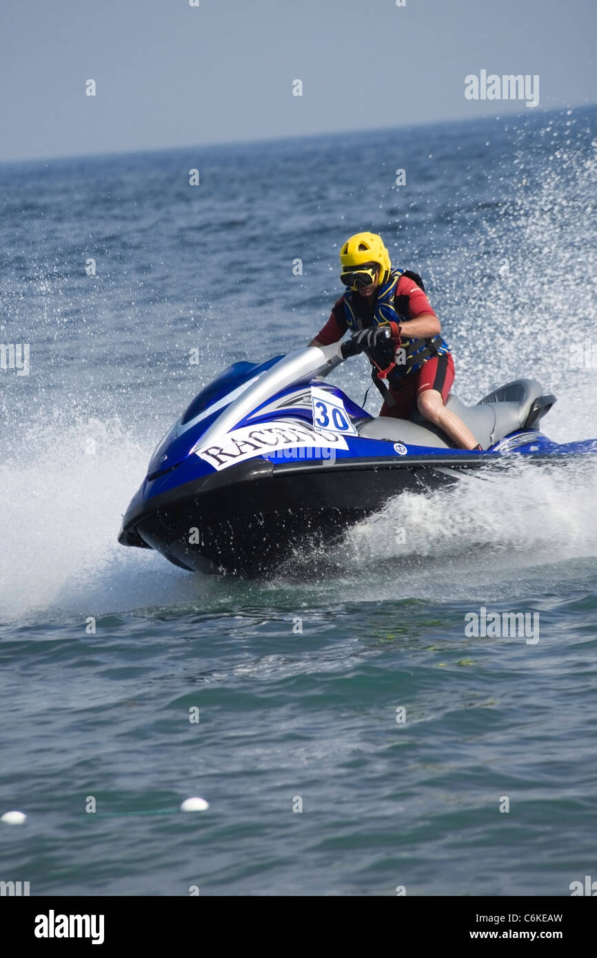 water jet rider, jet skiing, sea spray watersports Stock Photo - Alamy