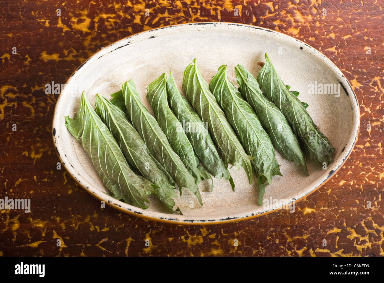 Beef shiso rolls Stock Photo - Alamy