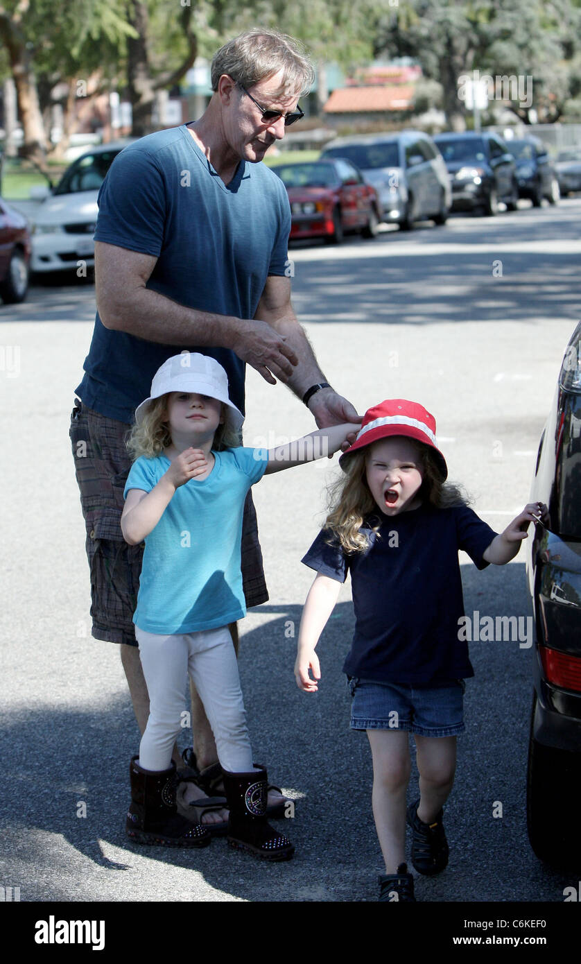 Tom Mahoney spends the day with his daughters Eden and Savannah at a ...