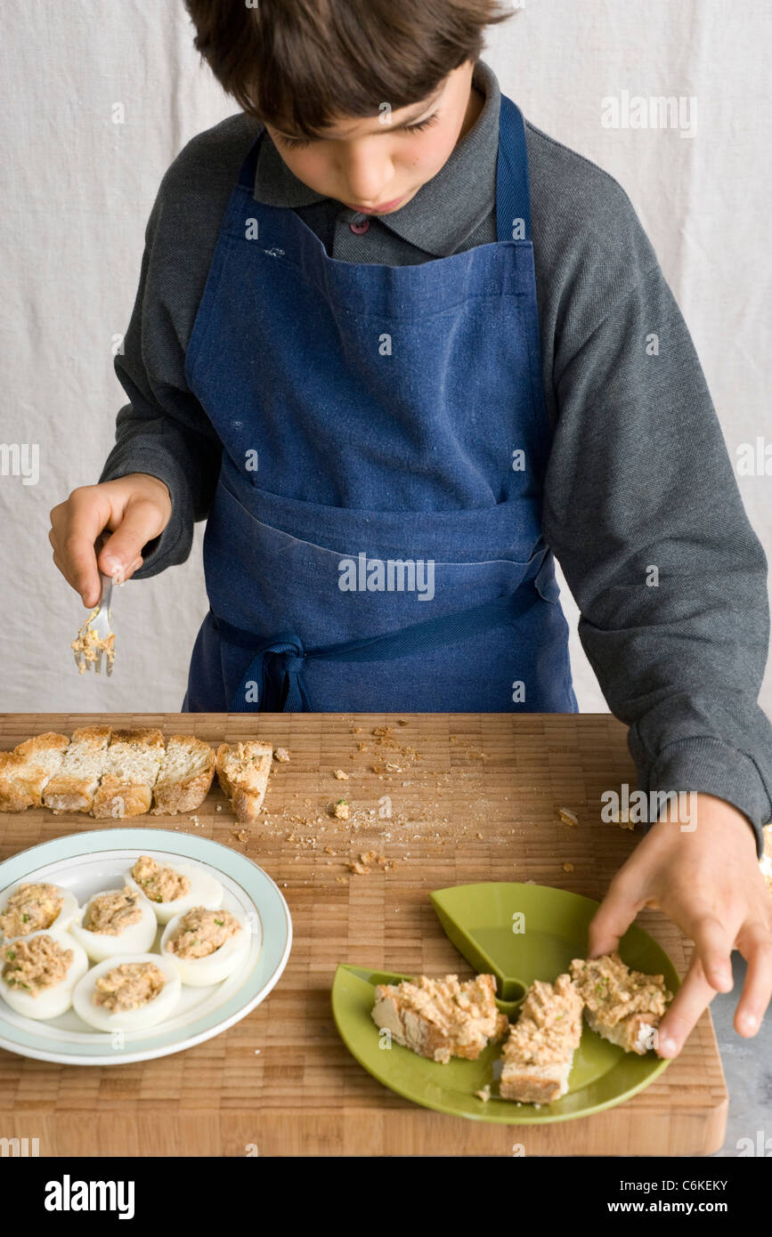 Elie's egg and sardine open faced sandwiches Stock Photo - Alamy