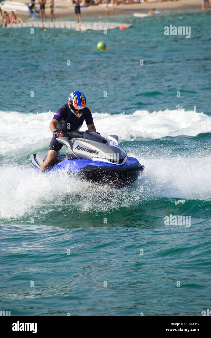water jet rider, jet skiing, sea spray watersports Stock Photo - Alamy