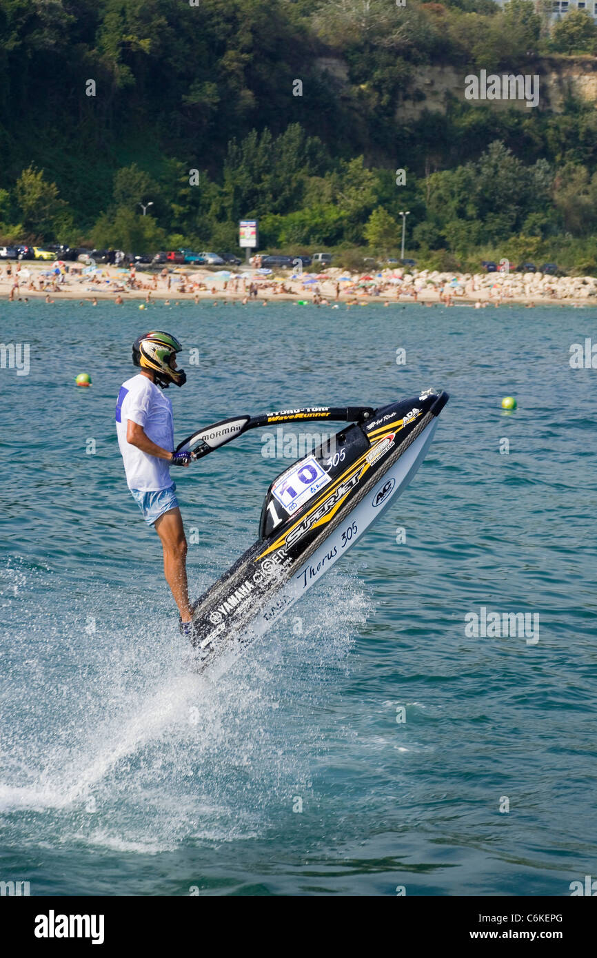 water jet rider, jet skiing, sea spray watersports Stock Photo - Alamy