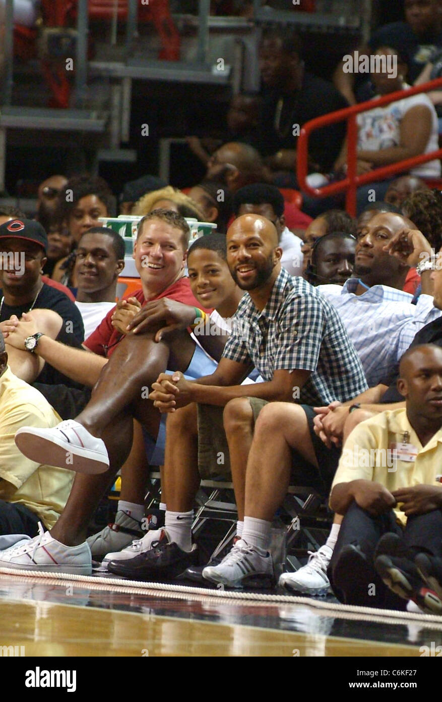 Benji Brown, Gary Owen, Alonzo 'Trey' Mourning III and Common at the ...