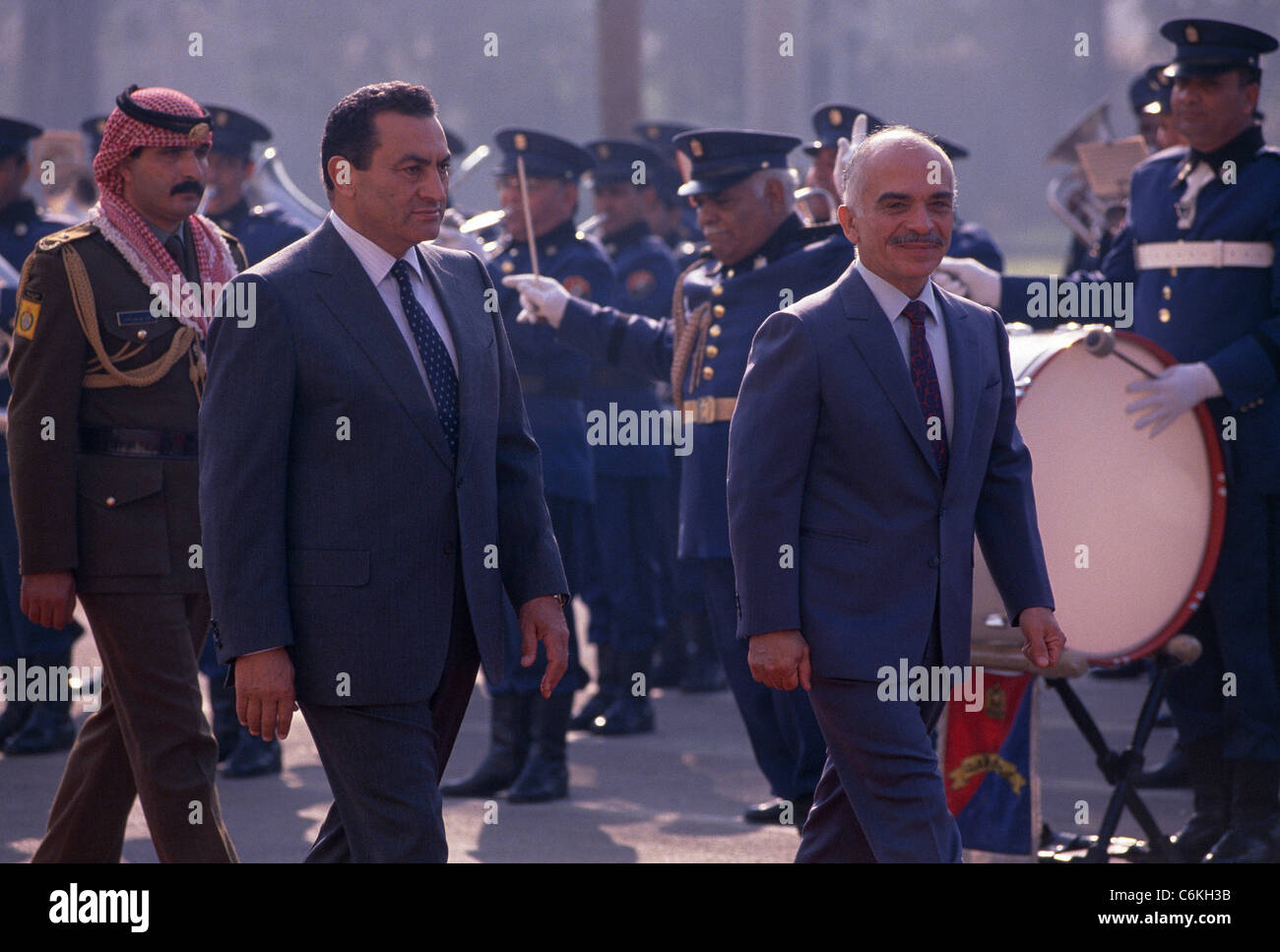King Hussein of Jordan on a state visit to Egypt for talks with ...